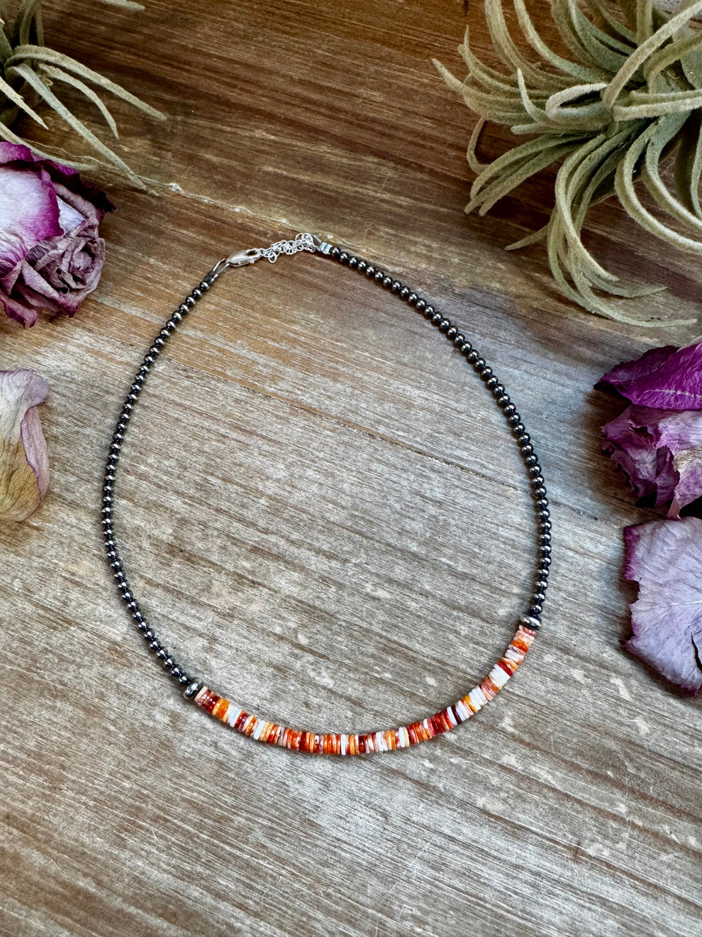 Spiny Oyster Heishi & Sterling Silver Choker – The Bijoux FAB Handmade ...